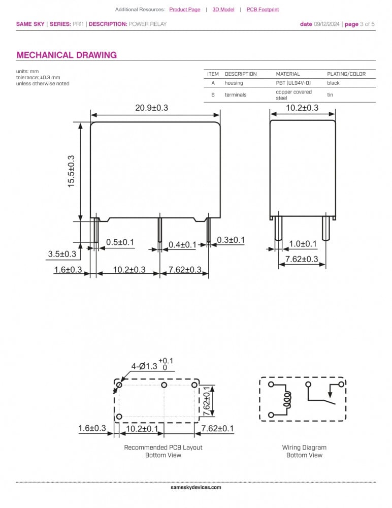 PR11 datasheet page 3