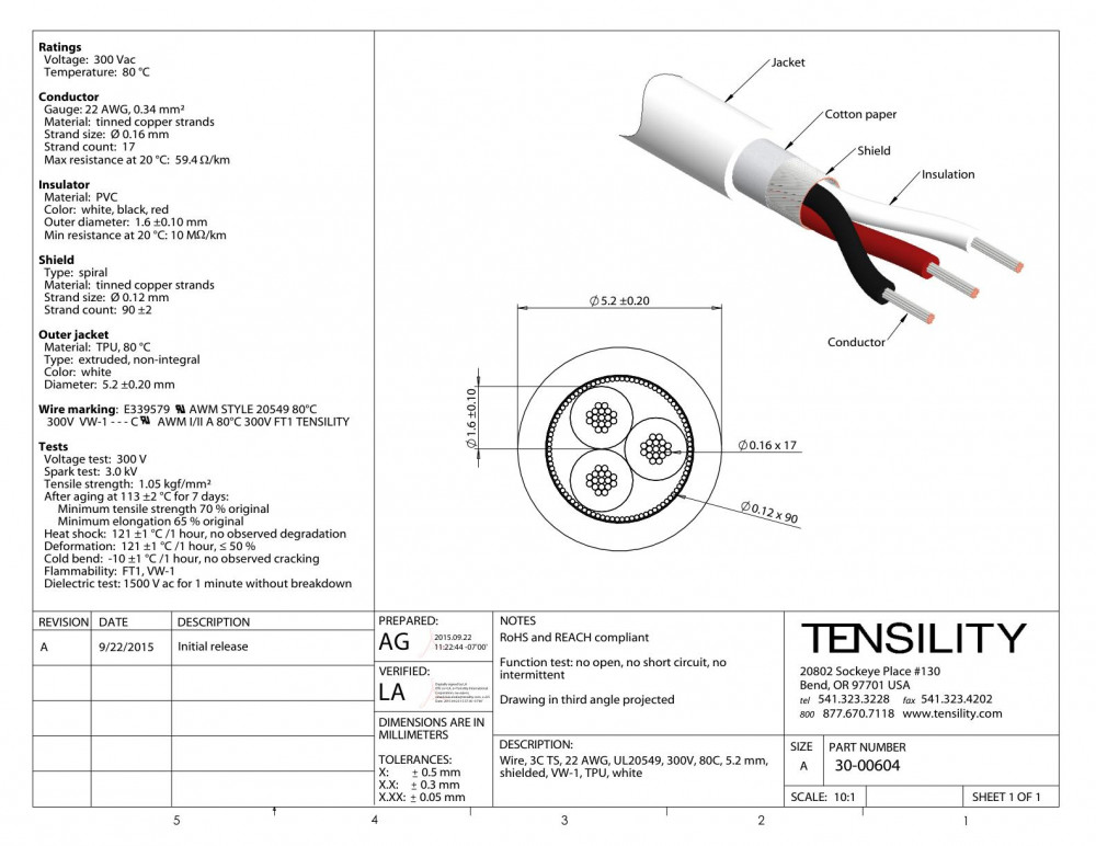 30-00604 product drawing and technical specification page