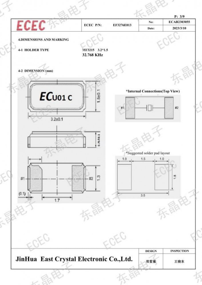 EF3276E013 specification document page 2