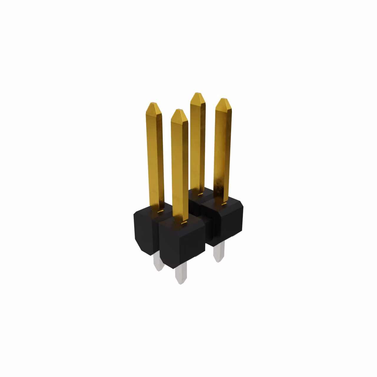 MX150 Dual Row Header, Vertical, 4 Circuits, Gold (Au) Flash Plating, 11.20mm Mating Pin Length, 3.05mm PC Tail Length for sale