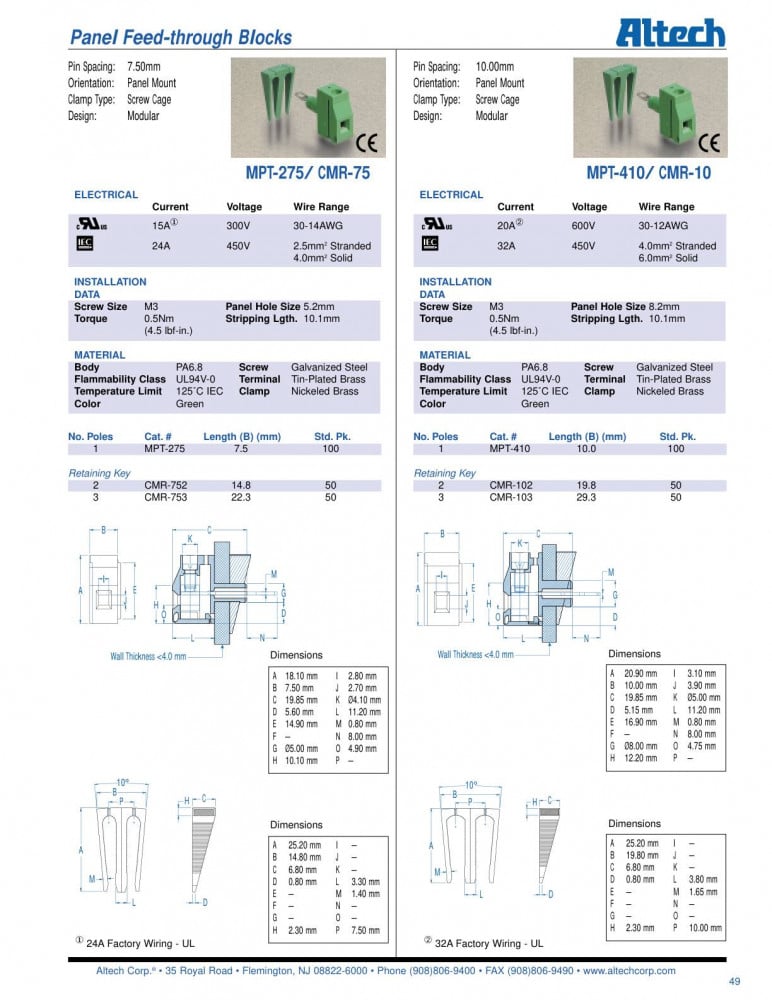 Altech CMR-753 technical document page