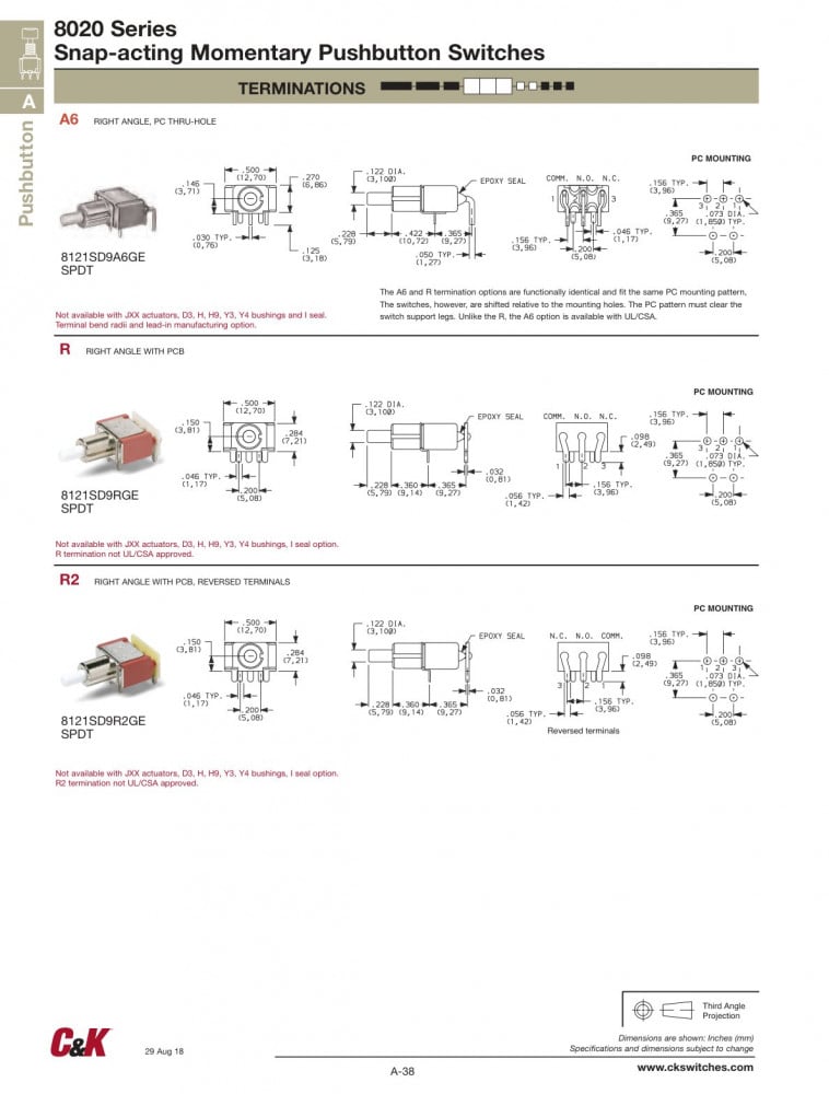 C&K 8020 series datasheet page 10