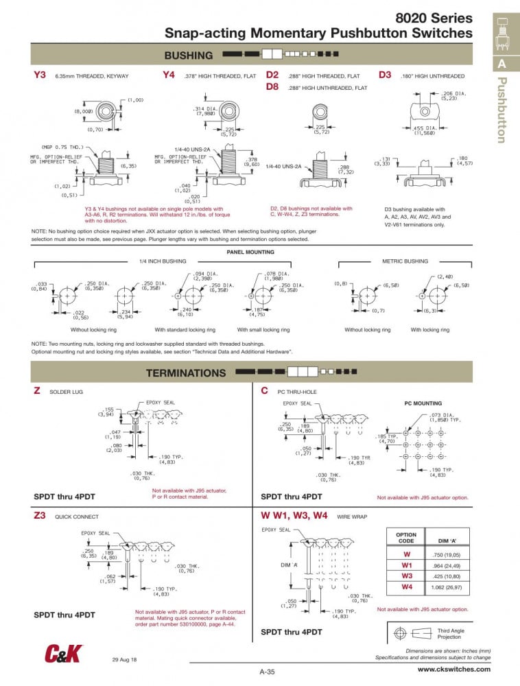 C&K 8020 series datasheet page 7