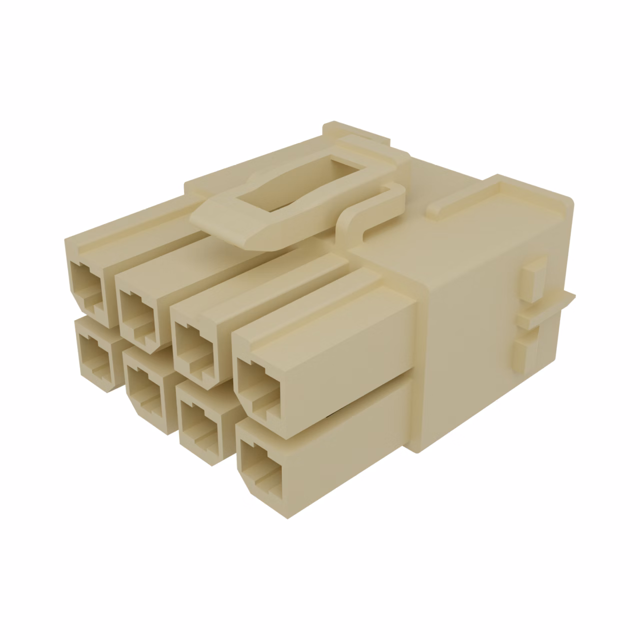Mega-Fit ColorLock Tangless TPA-Capable Receptacle Housing, Dual Row, 8 Circuit, UL 94V-0, Glow-Wire Capable, Natural for sale