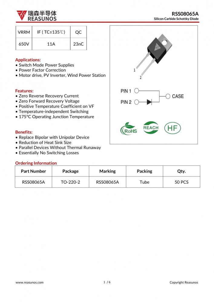 RSS08065A datasheet page 1