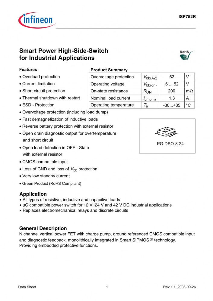 ISP752R datasheet page 1