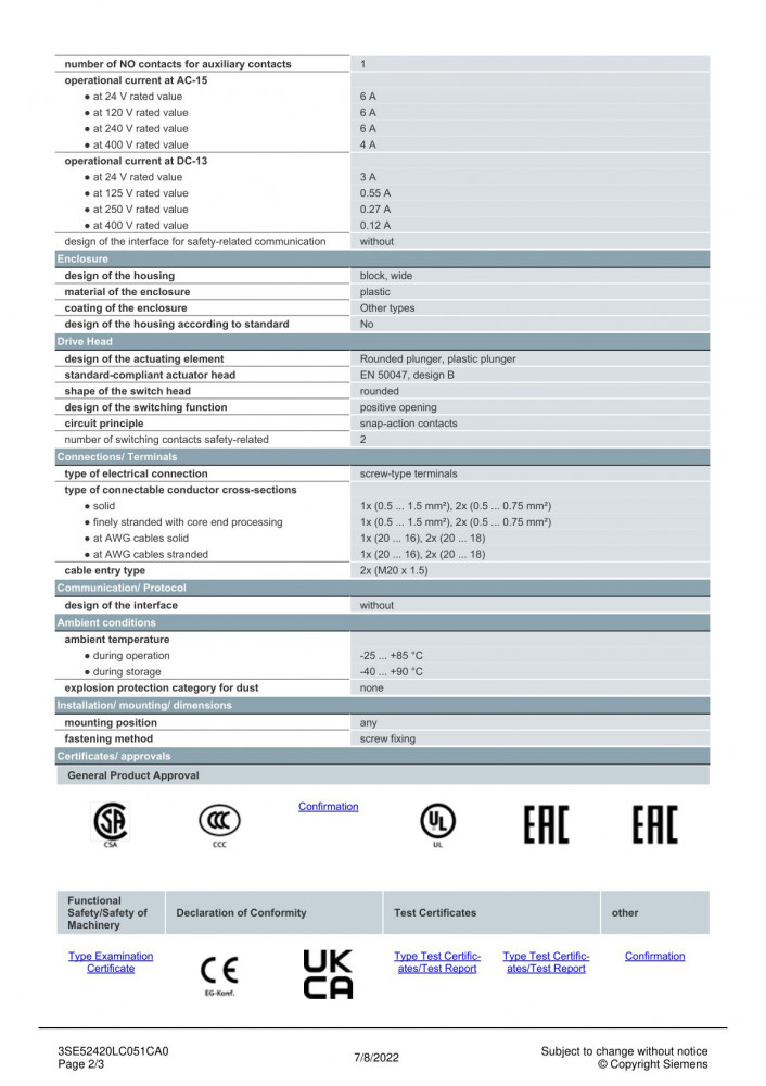 3SE52420LC051CA0 technical document page 2