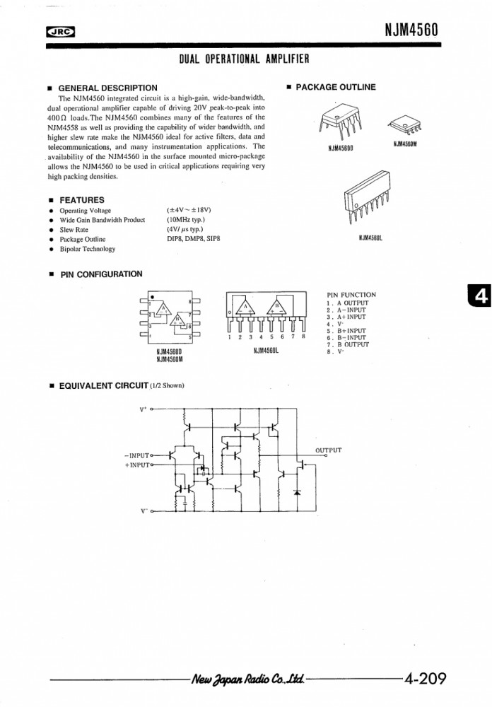 NJM4560M datasheet page 1