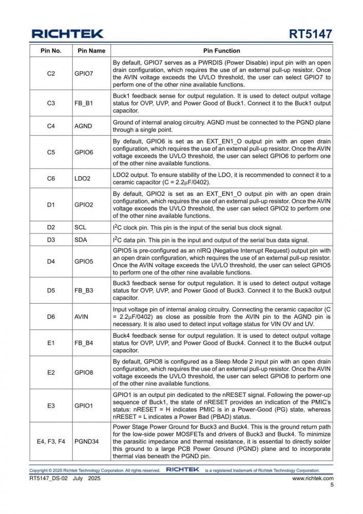 RT5147 datasheet page 5