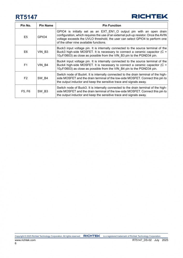 RT5147 datasheet page 6