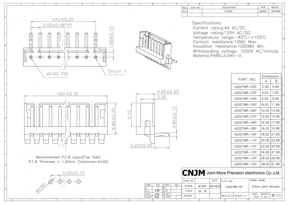 CNJMA2007WR-3P technical drawing