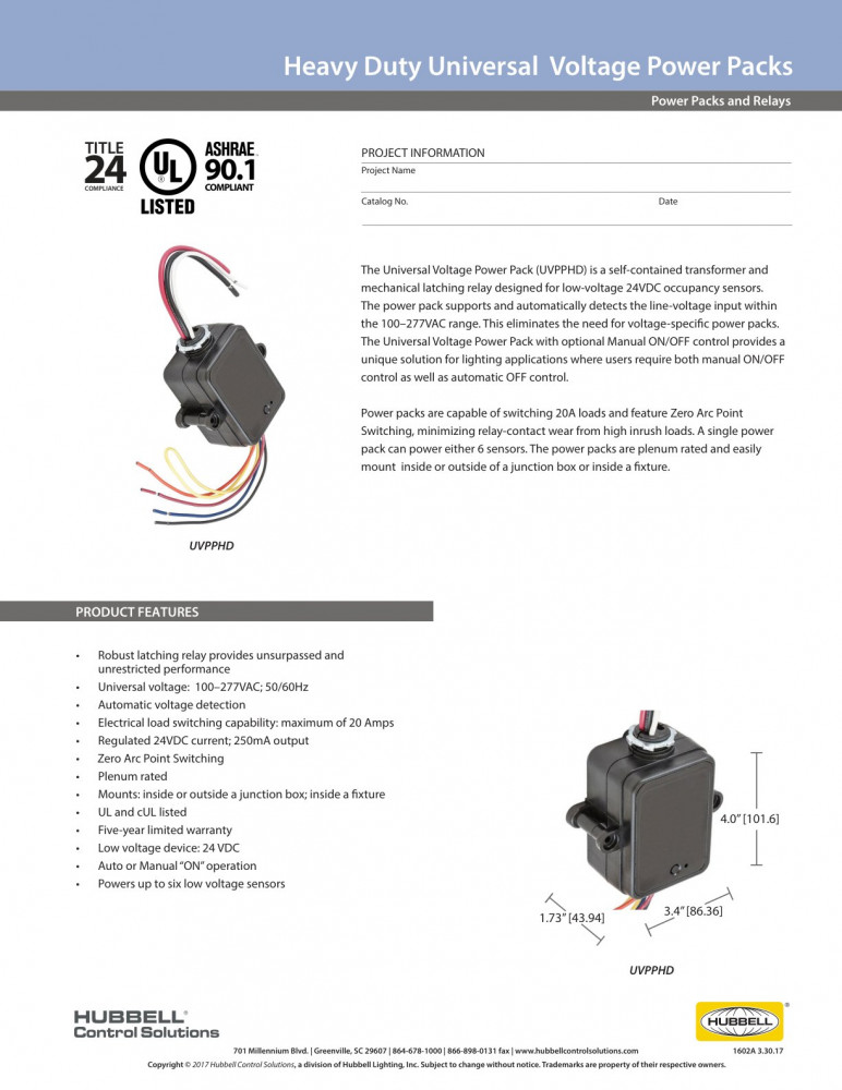 UVPPHD product document, page 1