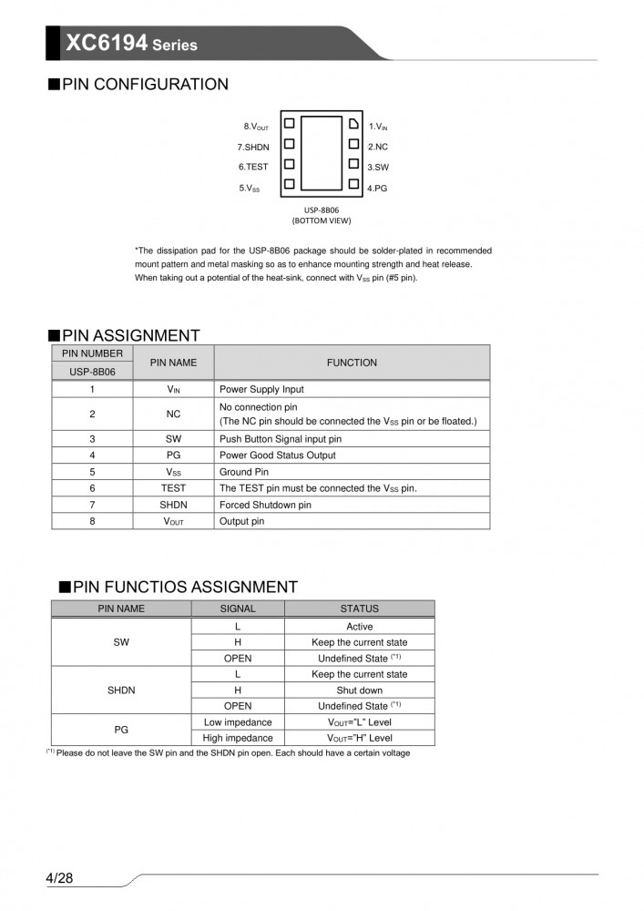 XC6194 datasheet page 4