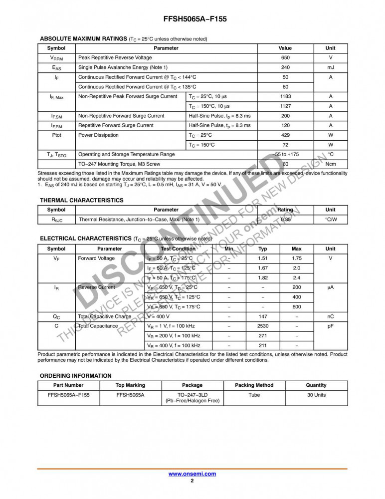 FFSH5065A-F155 datasheet page 2