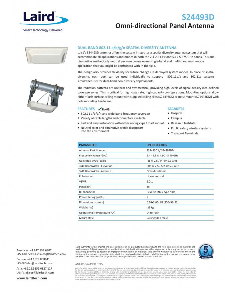 Laird S24493D product document preview