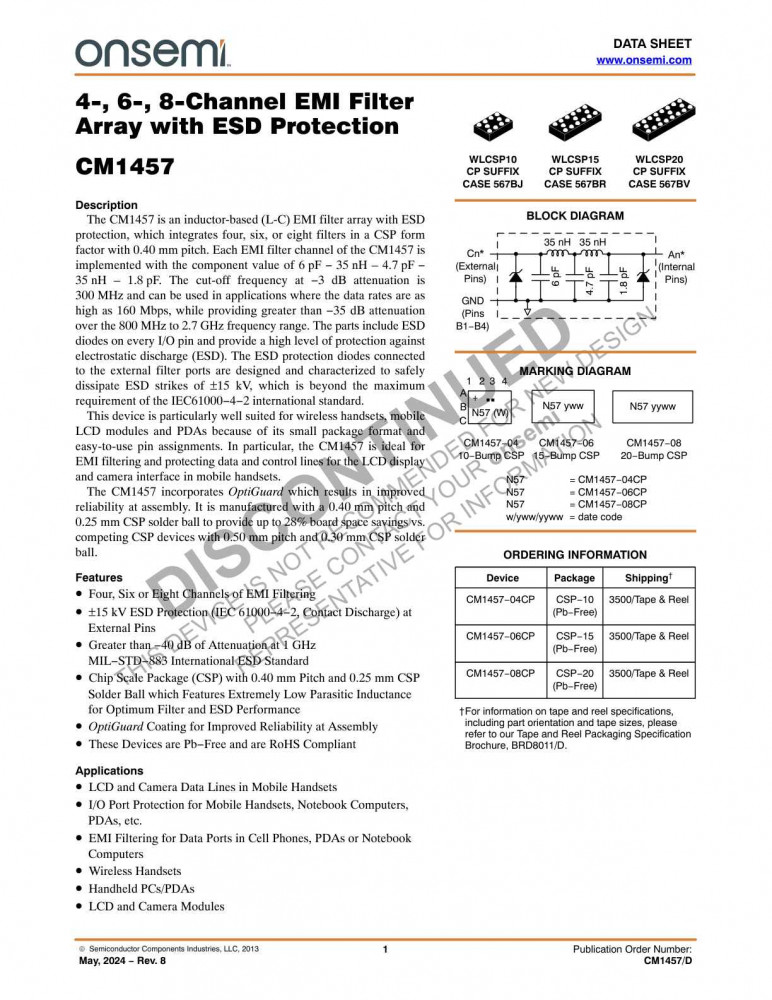 CM1457 datasheet page 1