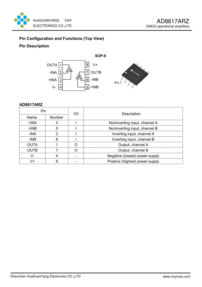 AD8617ARZ-HXY technical document page 2