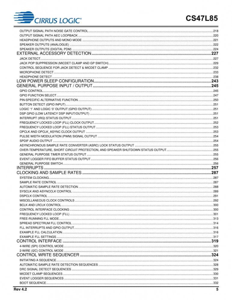 CS47L85 datasheet page 5