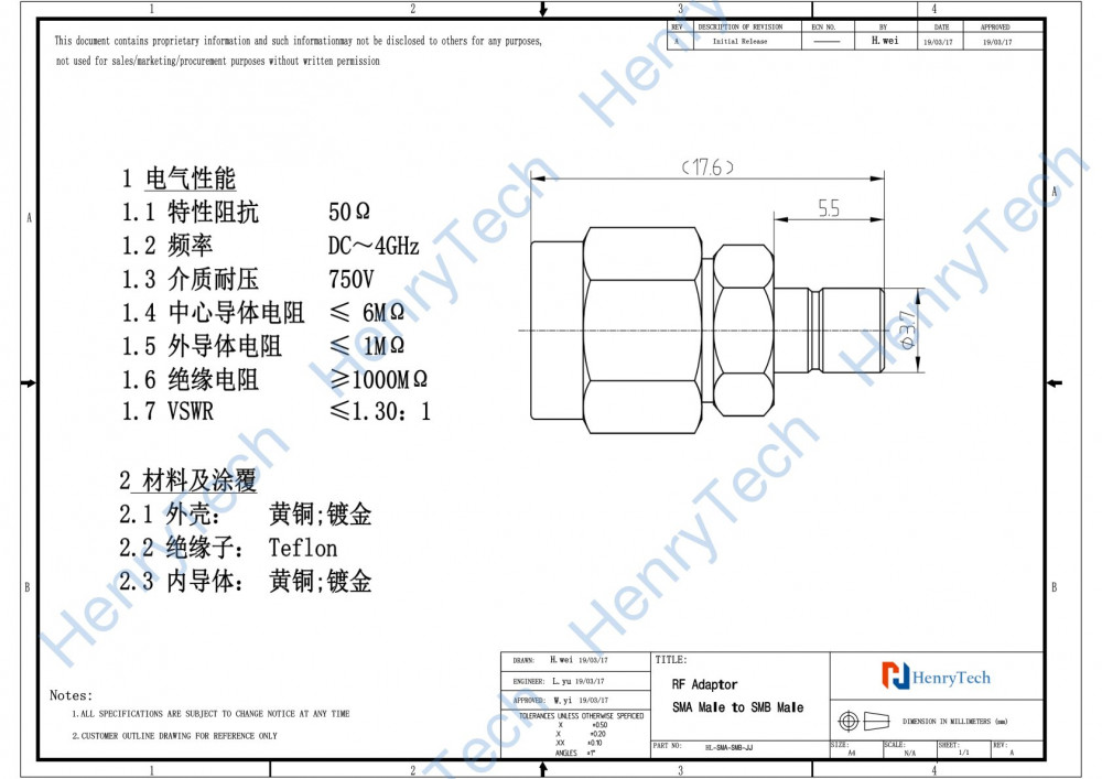 HenryTech HL-SMA/SMB-JJ technical document preview