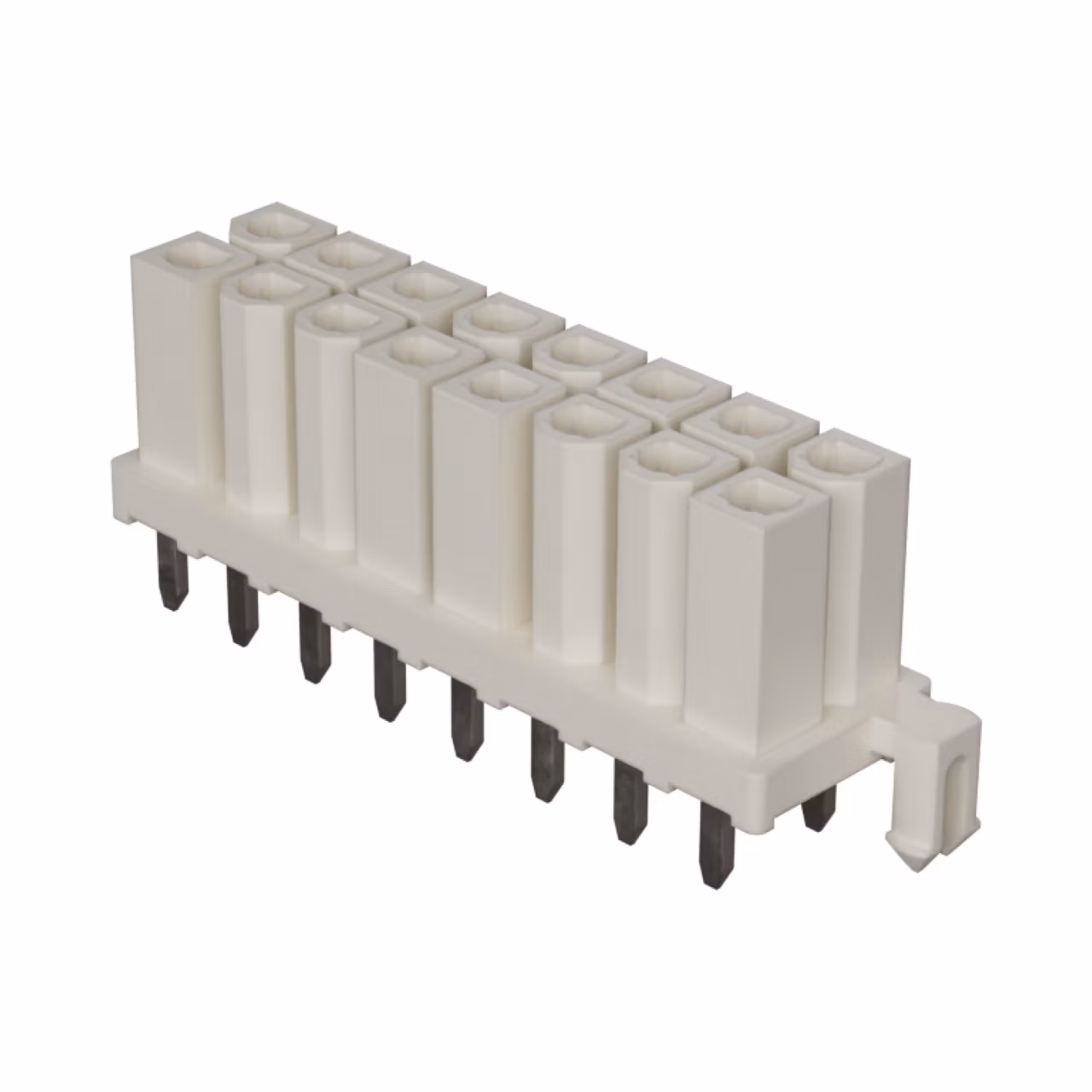 Mini-Fit HCS Receptacle Header, 4.20mm Pitch, Dual Row, Vertical, Blind Mating, with Snap-in Plastic Pegs, 16 Circuits, Matte Tin (Sn) Plating, Nylon 6/6 94V-0 for sale