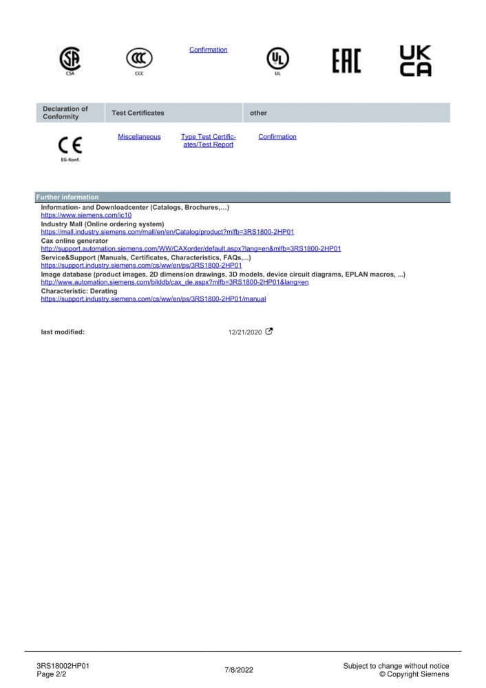 3RS1800-2HP01 technical document page 2