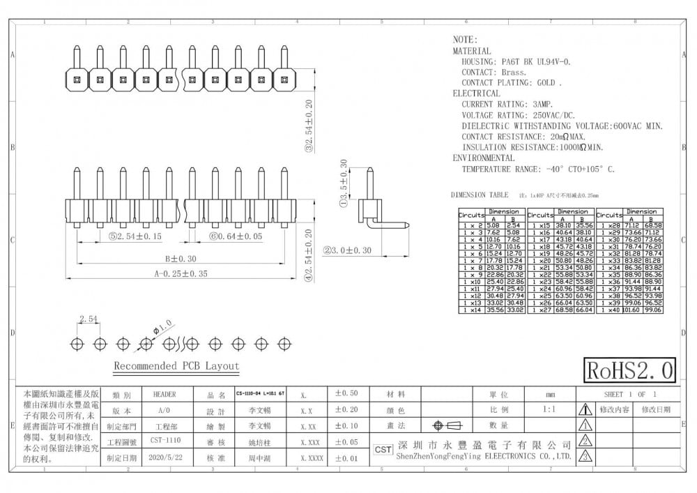 CST CS-1110-04L=10.1/PA6T technical drawing page 1