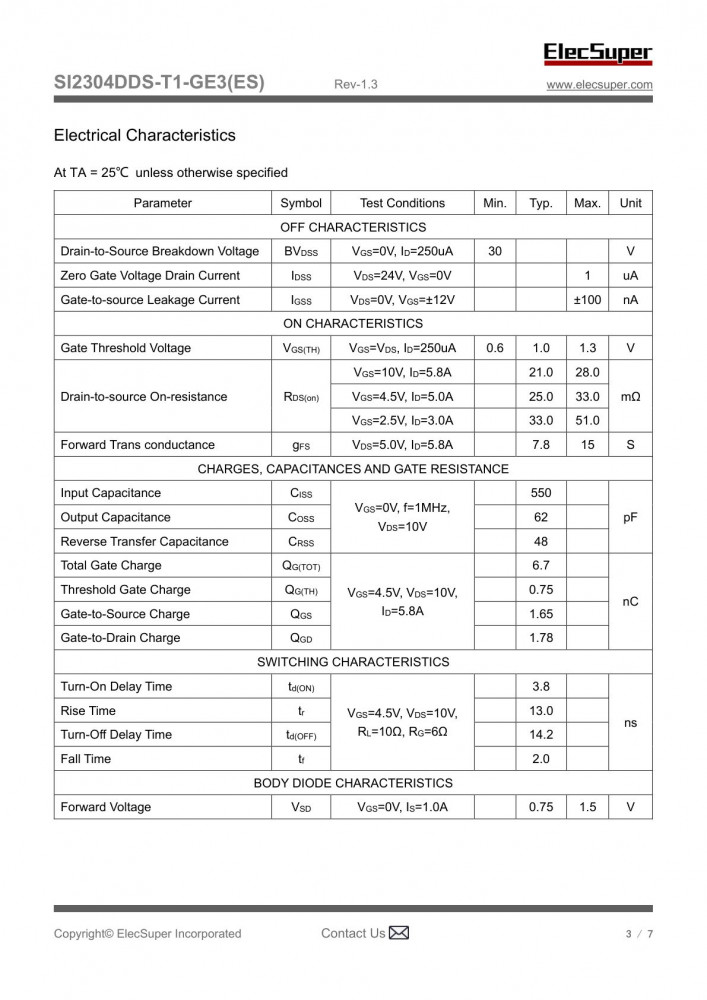 SI2304DDS-T1-GE3(ES) datasheet page 3