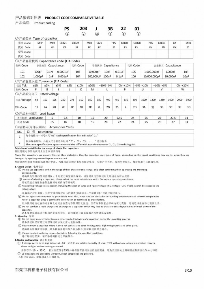 PS203J3B2201 specification page 3