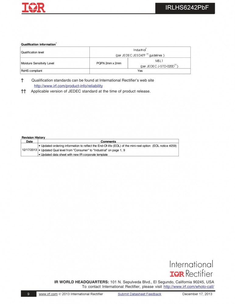 IRLHS6242TRPBF datasheet page 9