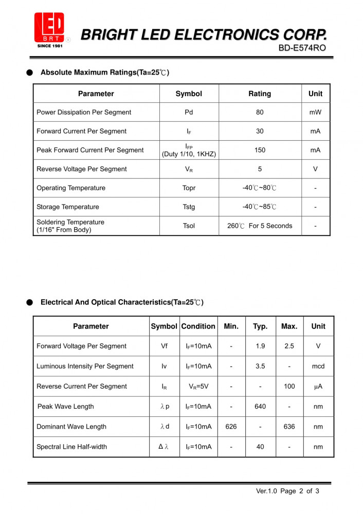 BD-E574RO datasheet page 2
