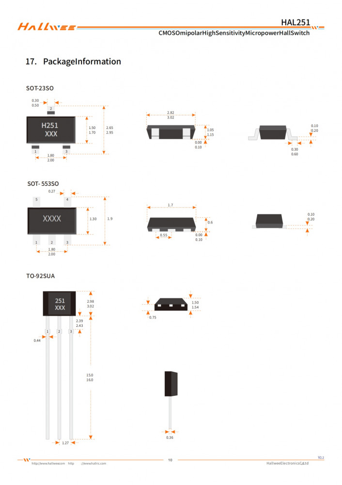 HAL251UA technical document page 10