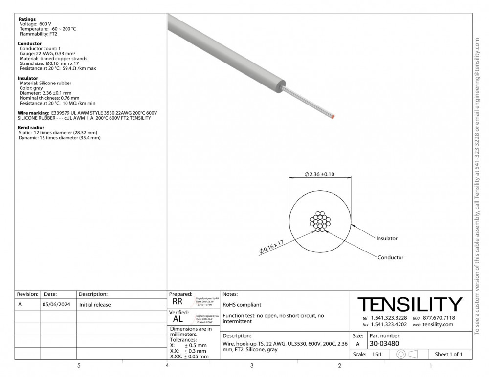 Tensility International 30-03480 product drawing