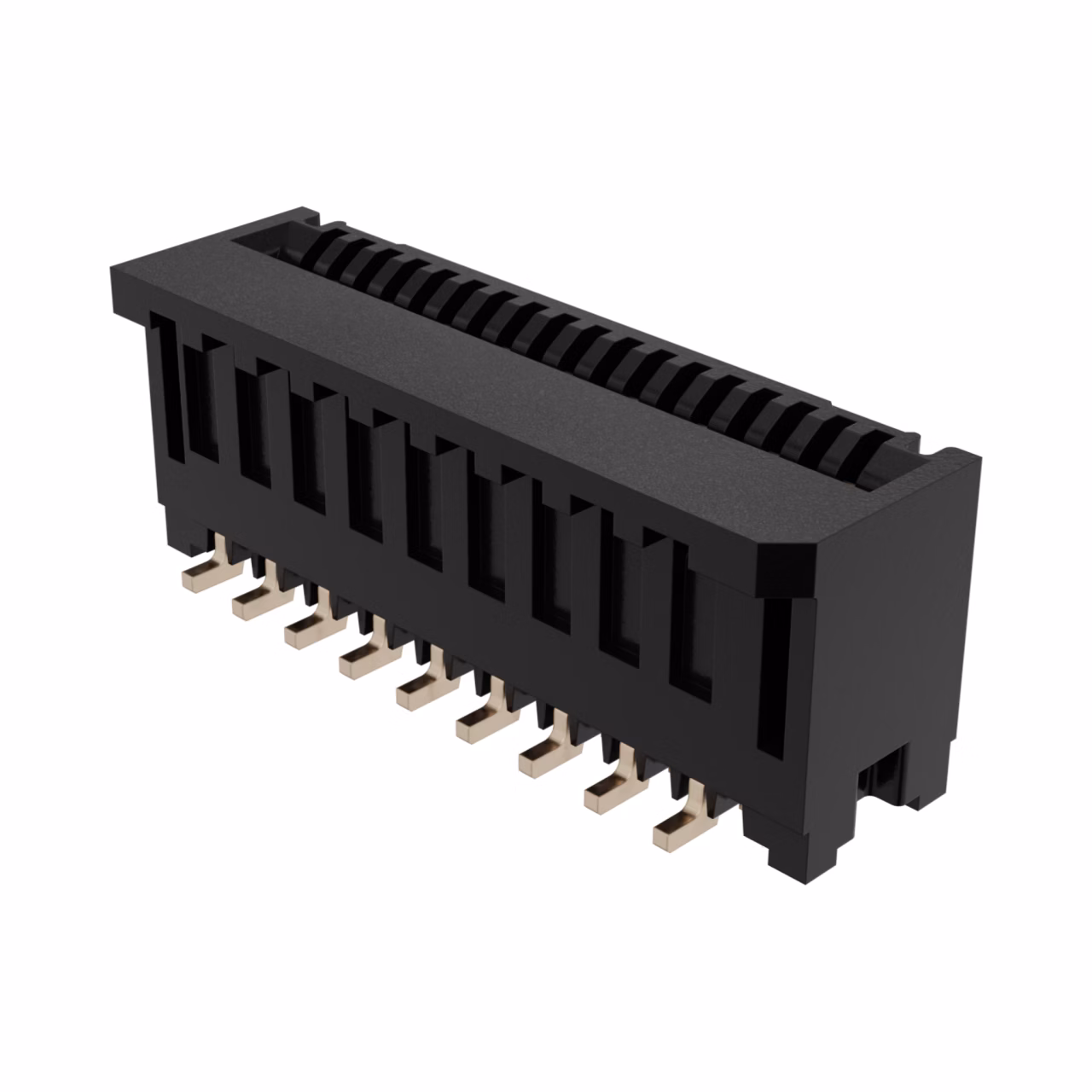 Easy-On FFC/FPC Connector, 0.50mm Pitch, Surface Mount, Vertical, Non-ZIF, Reverse Footprint, Tin Bismuth Plating, Long Terminal Type, Black, 18 Circuits for sale