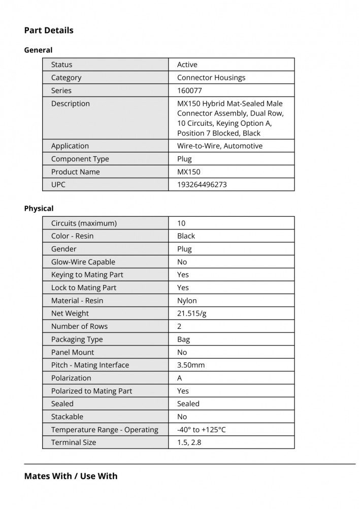 MOLEX 1600775005 technical document image, page 2