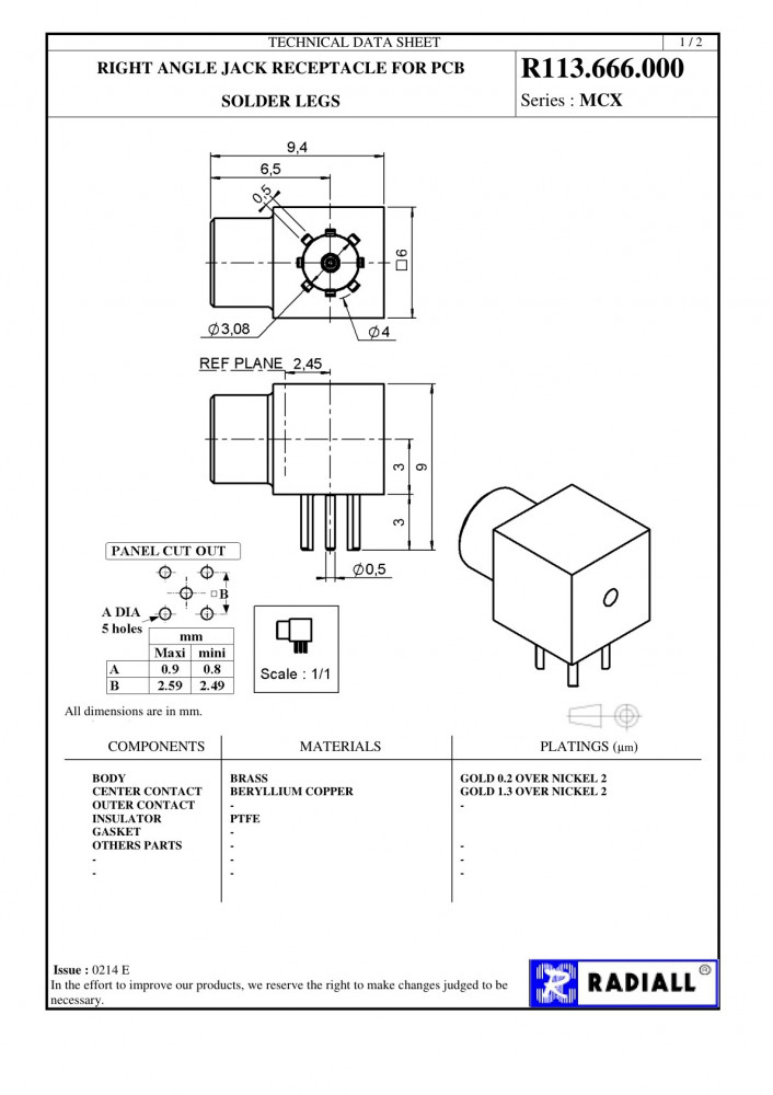 R113666000 technical document, page 1