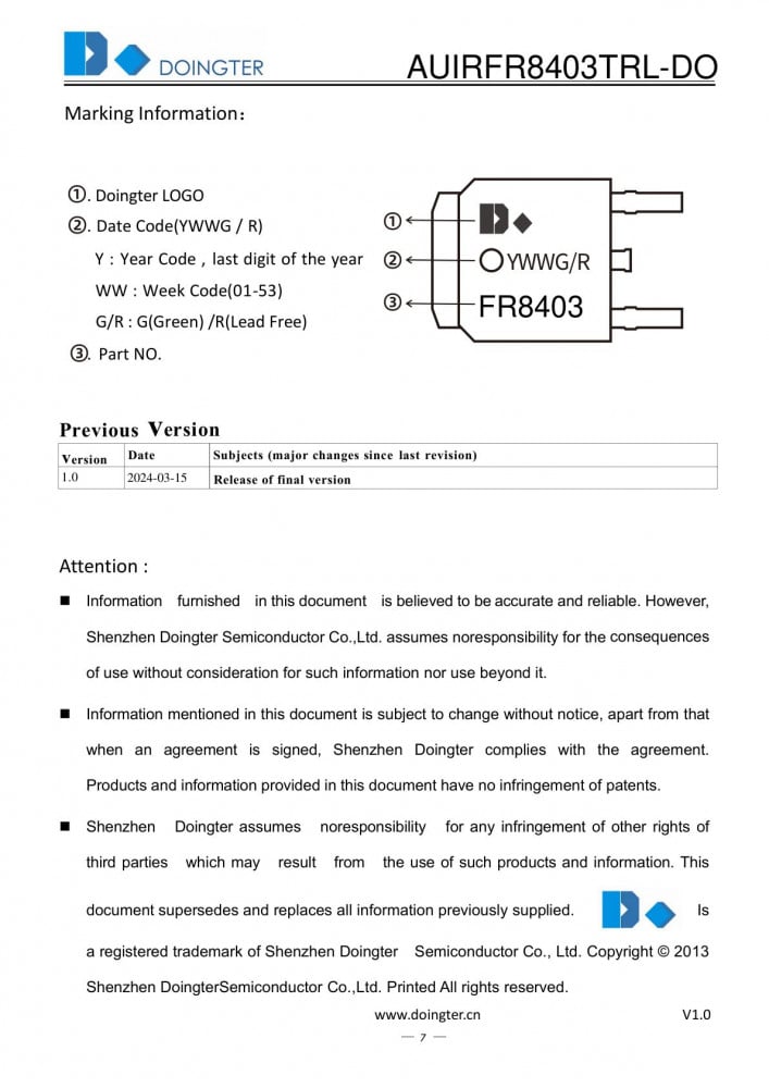 AUIRFR8403TRL-DO datasheet page 7