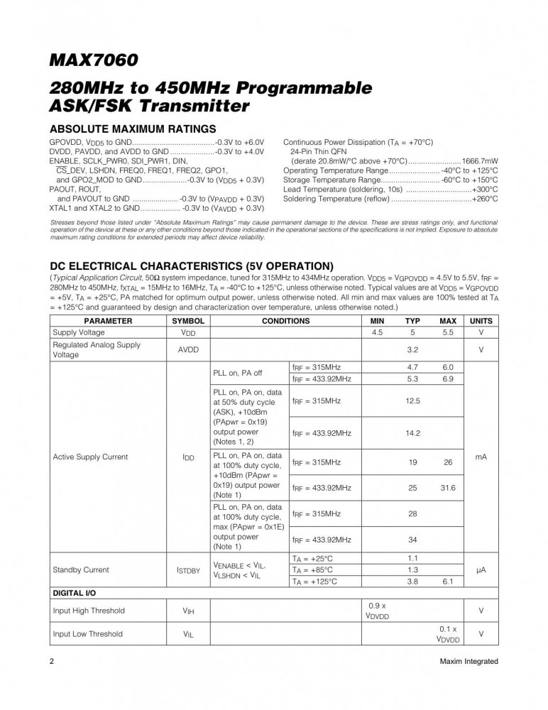 MAX7060 datasheet preview, page 2