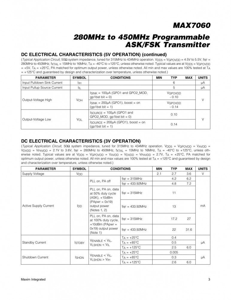 MAX7060 datasheet preview, page 3