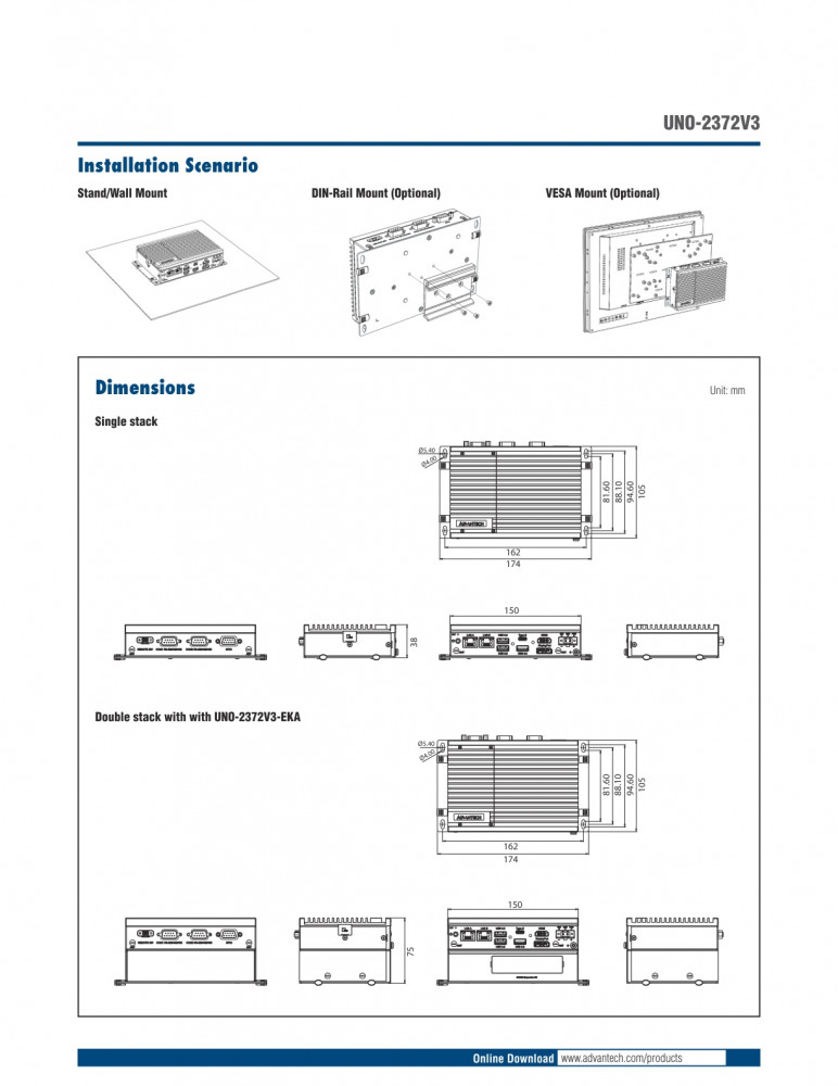UNO-2372V3 technical document page 2