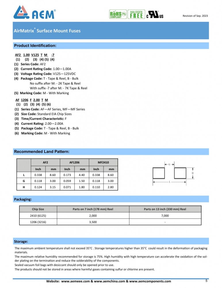 AEM AirMatrix AF Series datasheet page 5