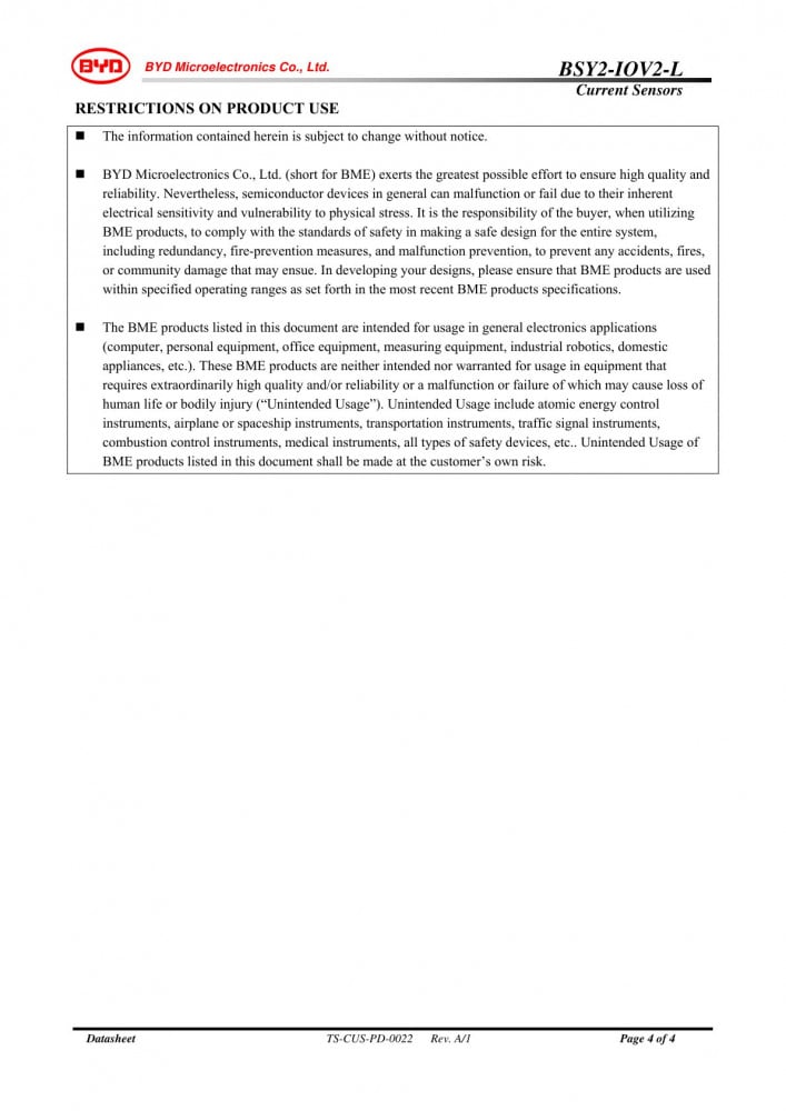 BCY2-200IOV2M technical document page 4