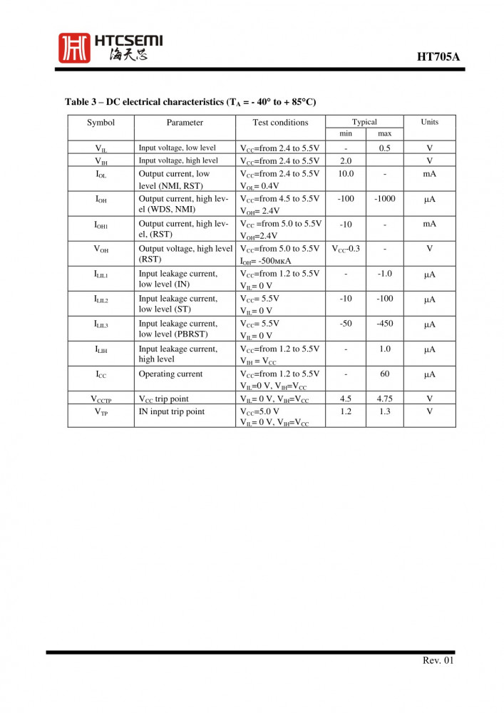 HT705 datasheet page 3