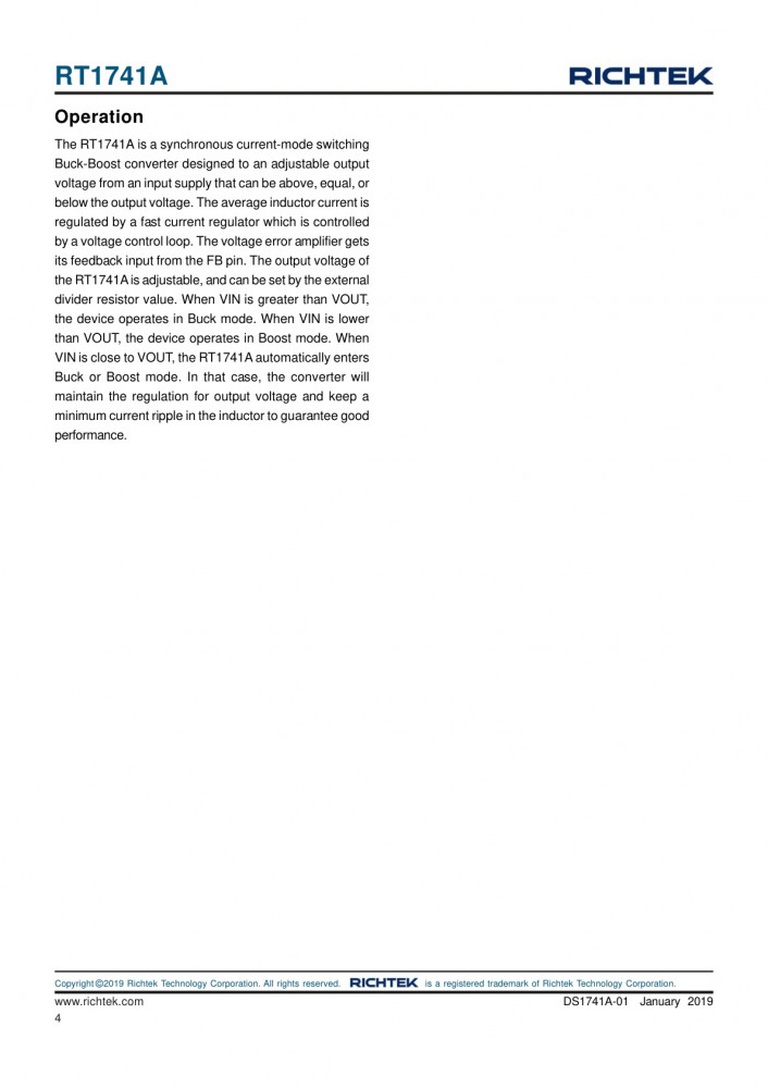 RT1741A datasheet page 4