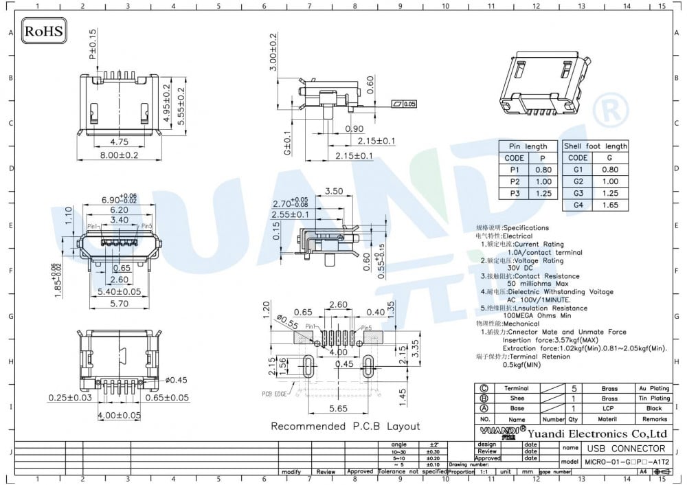 YUANDI MICRO-01-G3P3-A1T2 technical drawing