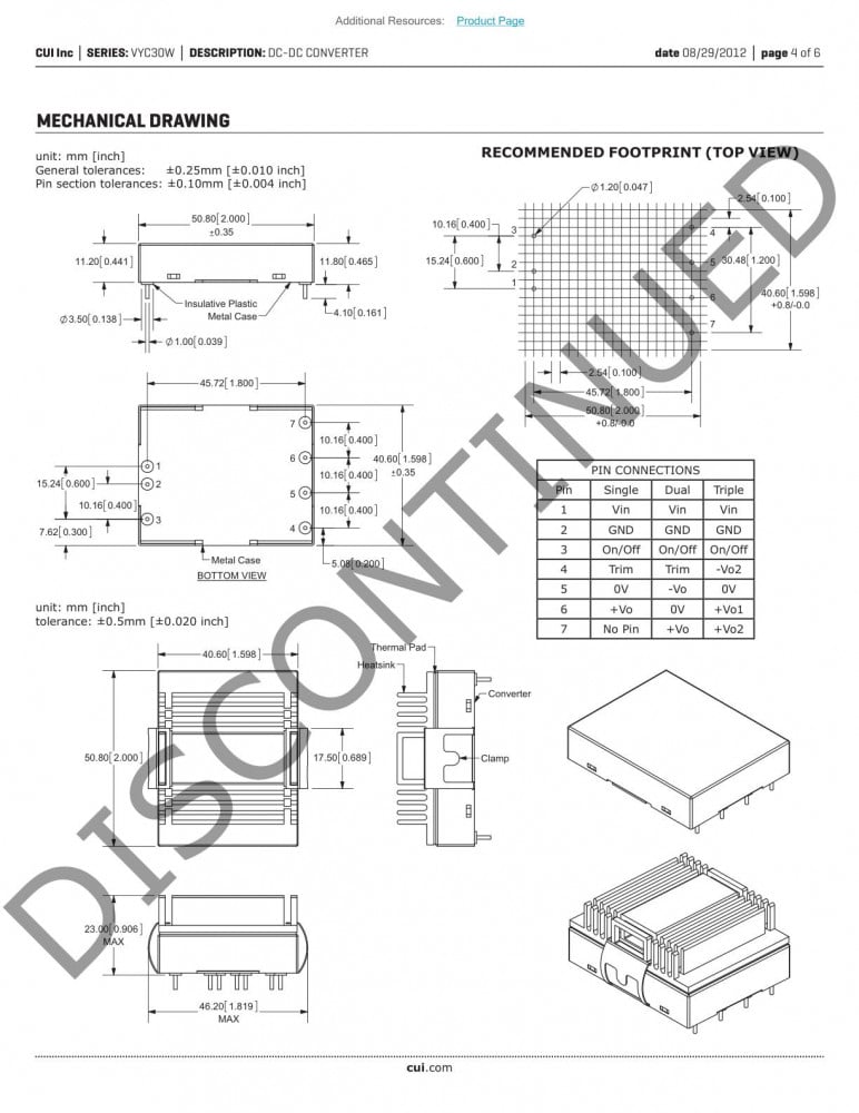 CUI VYC30W series datasheet page 4