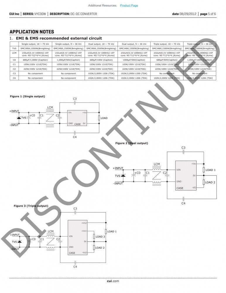 CUI VYC30W series datasheet page 5