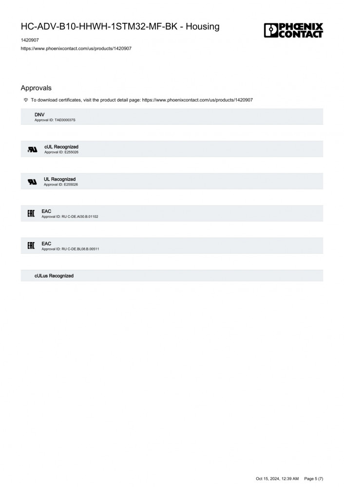 Phoenix Contact 1420907 technical document page 5