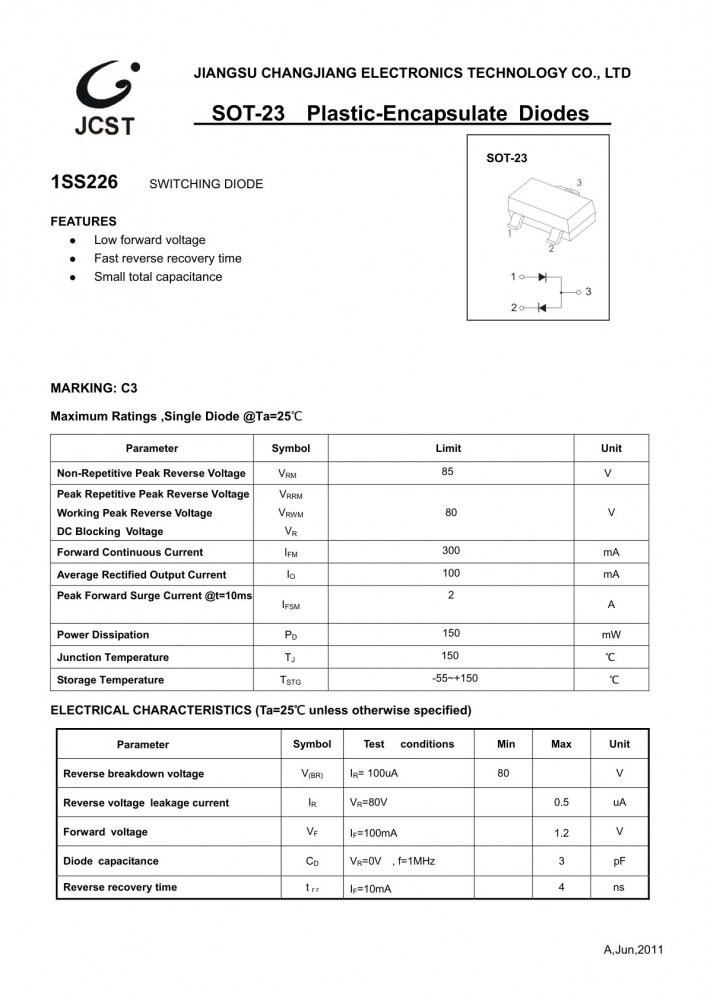 1SS226 datasheet page 1