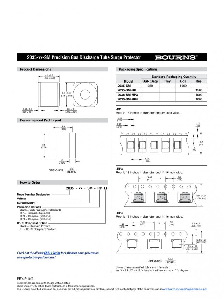 BOURNS 2035-23-SM-RPLF datasheet page 2