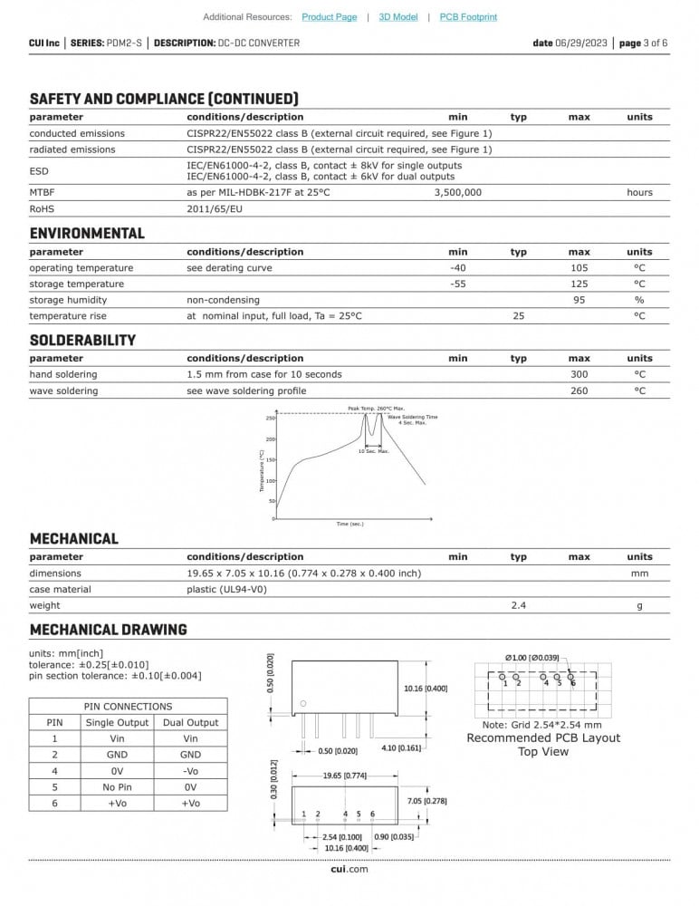 CUI PDM2-S datasheet page 3